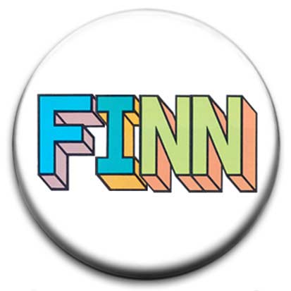 Fin Name Small Retro Badge