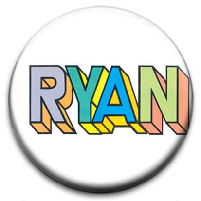 Ryan Name Small Retro Badge