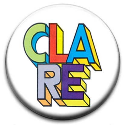Clare Name Small Retro Badge