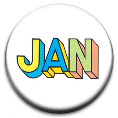 Jan Name Small Retro Badge