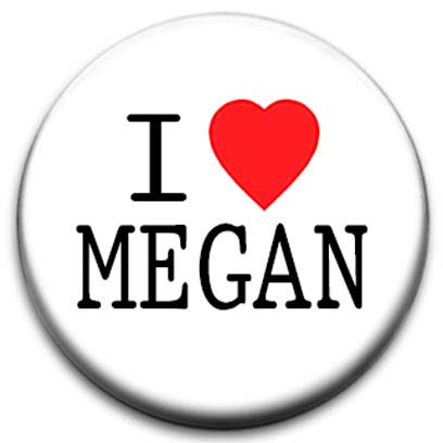 I Heart Megan Small Retro Badge