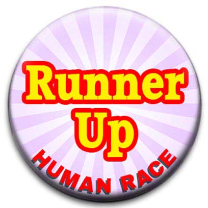 Runner Up In The Human Race Small Retro Badge
