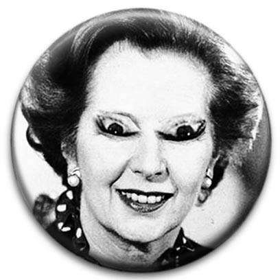 Scary Margaret Thatcher Small Retro Badge