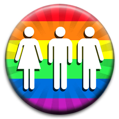 Gender Neutral Symbols With Rainbow Flag Badge