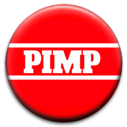 Pimp – Small Retro Badge
