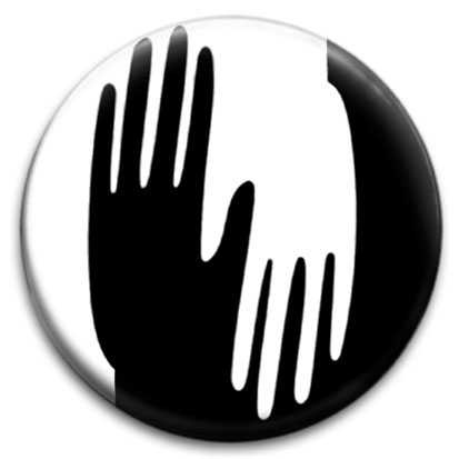 Black And White Hands Anti Racism – Badge