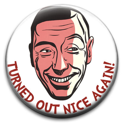 George Formby Turned Out Nice Again Small Retro Badge