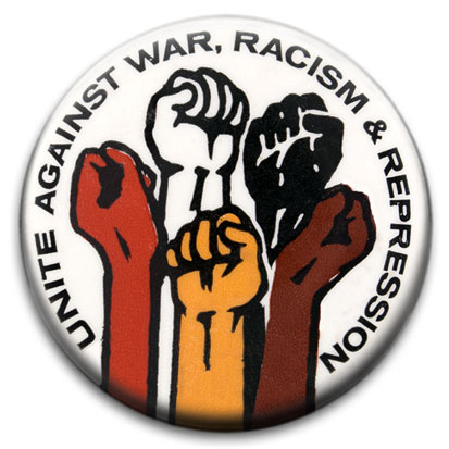 Unite Against War Racism And Repression Badge – RetroBadge