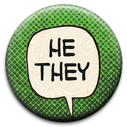 He They Speech Bubble Badge