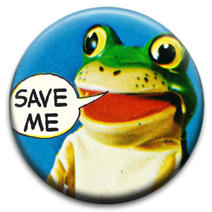 Save Me Says Frog Badge